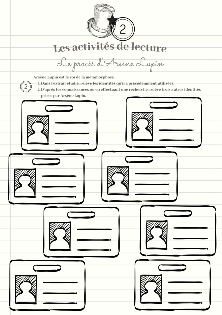 Plan de travail ⎜L’évasion d’Arsène Lupin – Flaubert and Co.