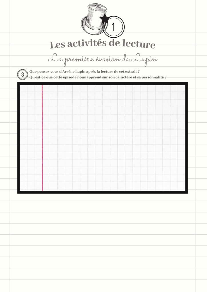 Plan de travail ⎜L’évasion d’Arsène Lupin – Flaubert and Co.