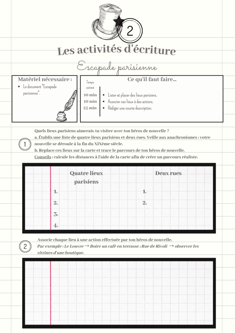 Plan de travail ⎜L’évasion d’Arsène Lupin – Flaubert and Co.