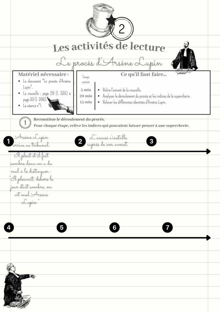 Plan de travail ⎜L’évasion d’Arsène Lupin – Flaubert and Co.