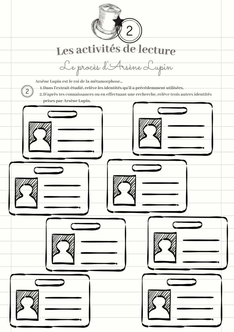 Plan de travail ⎜L’évasion d’Arsène Lupin – Flaubert and Co.